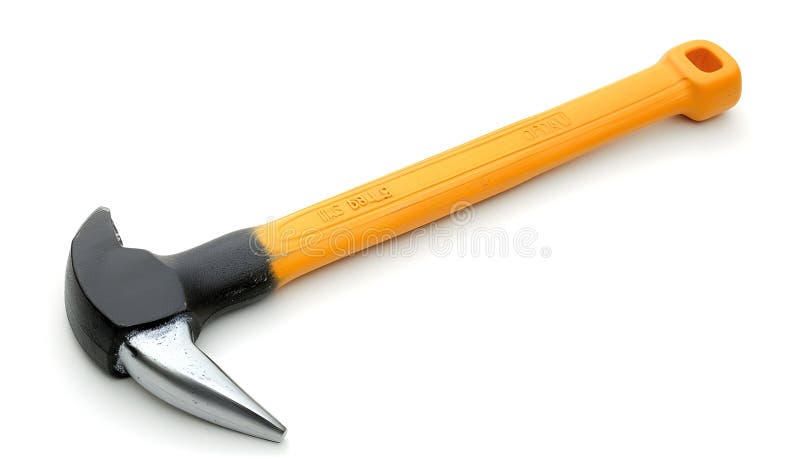New Hammer with Rubber Handle Isolated on White Stock Photo - Image of ...