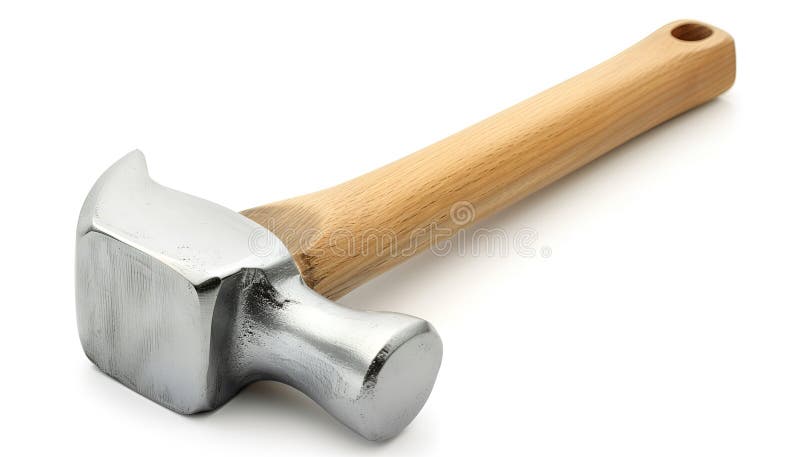 New Hammer with Rubber Handle Isolated on White Stock Photo - Image of ...