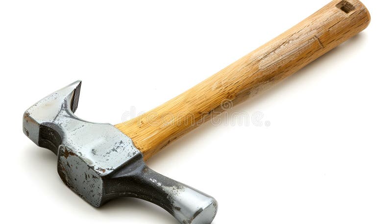 New Hammer with Rubber Handle Isolated on White Stock Image - Image of ...