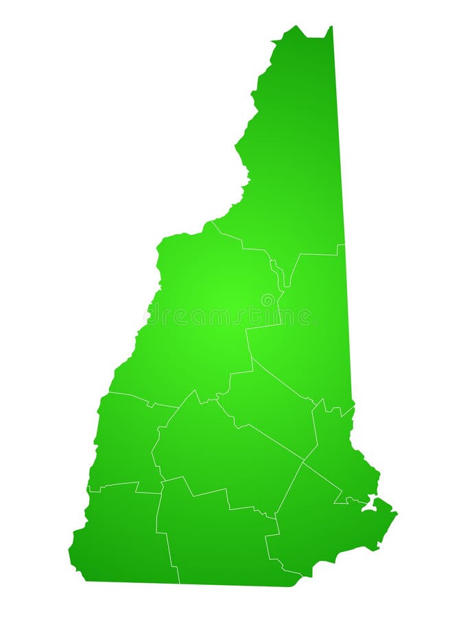 New Hampshire Administrative Map. Counties Map of New Hampshire, Blank ...