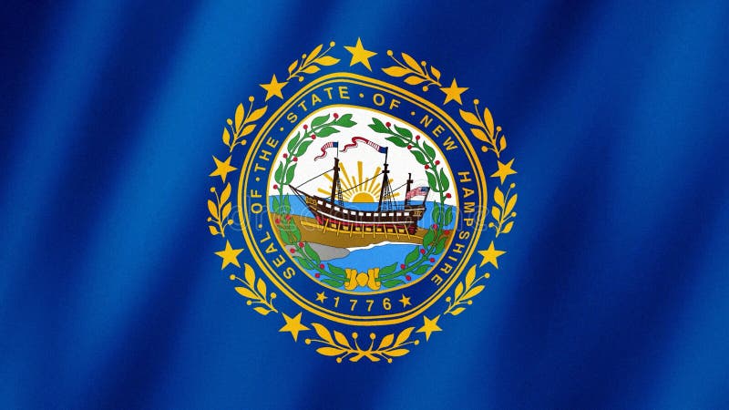 New Hampshire Flag Waving in the Wind. Flag of New Hampshire Images ...