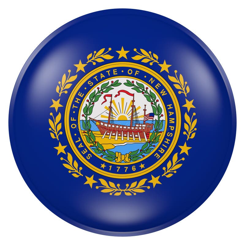 New Hampshire State Flag Button Stock Illustration - Illustration of ...