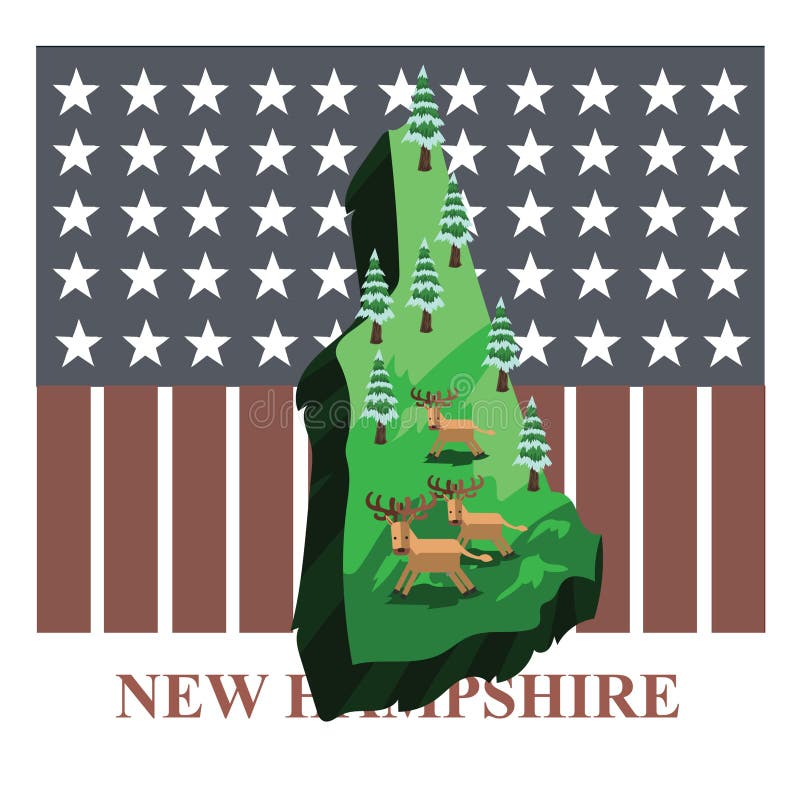 New Hampshire State Map. Vector Illustration Decorative Design Stock ...