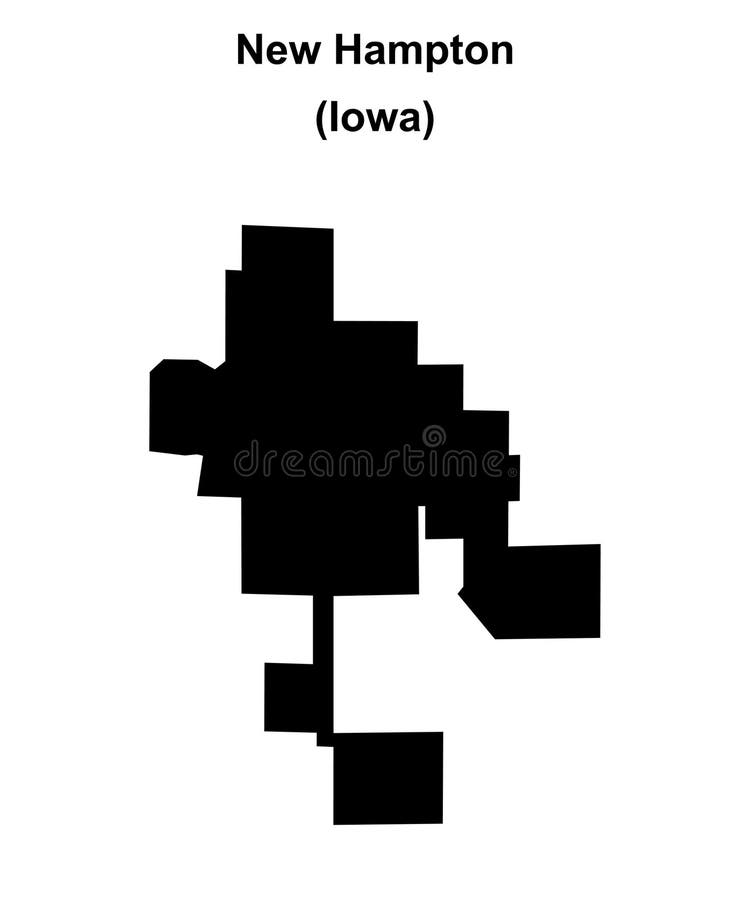 New Hampton outline map stock illustration. Illustration of boundary ...