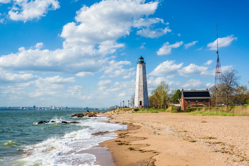 The New Haven Lighthouse, at Lighthouse Point Park in New Haven ...