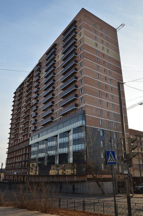 A new high building stock image. Image of banisters - 132229837