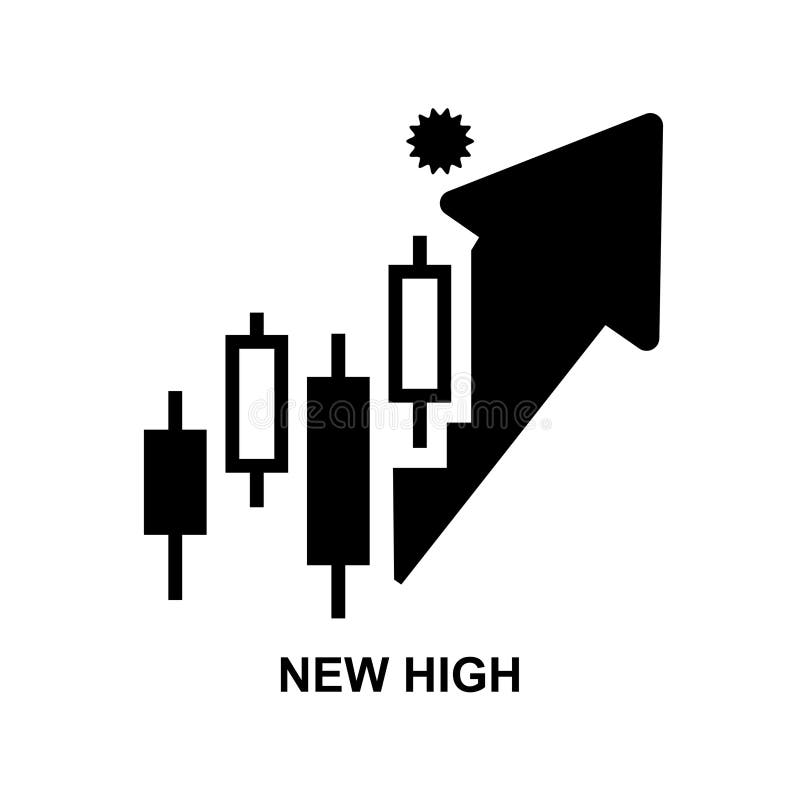 New High Icon. High Return on Investment Isolated on Background Stock ...