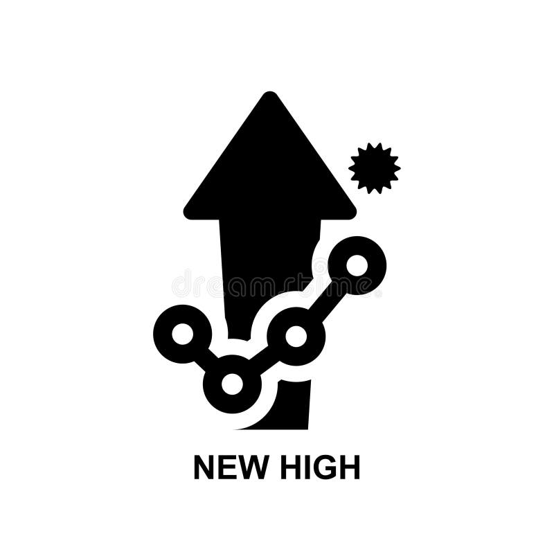 New High Icon. High Return on Investment Isolated on Background Stock ...