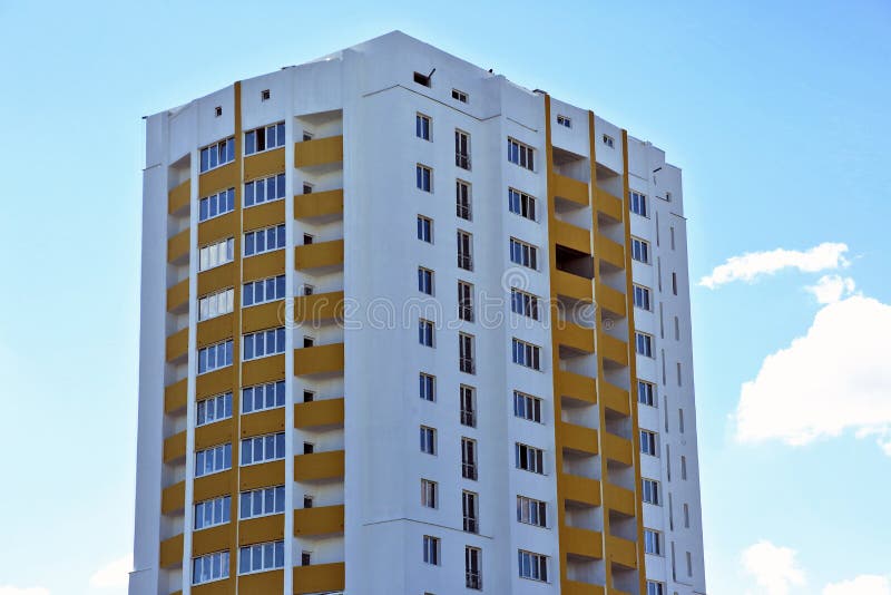 New High-rise Building on a Background Sky Stock Image - Image of ...
