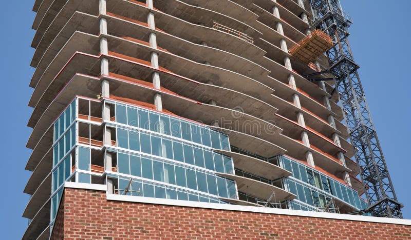 A New High Rise Building Under Construction. Stock Image - Image of ...