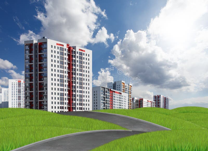 New high-rise buildings stock photo. Image of light, house - 53504900