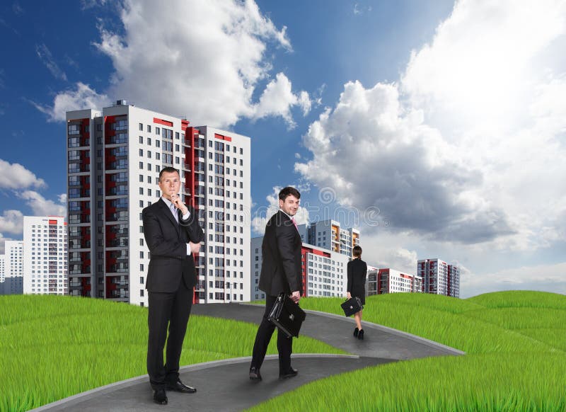 New high-rise buildings stock illustration. Illustration of adult ...