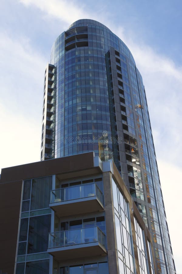 New High Rises Apartments Portland Oregon. Stock Photo - Image of glass ...