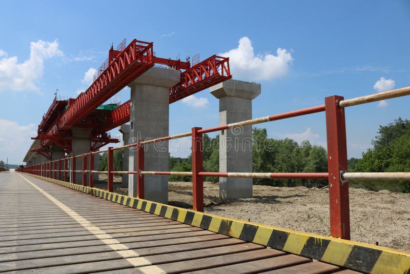 New Highway Bridge Under Construction Stock Image - Image of freeway ...