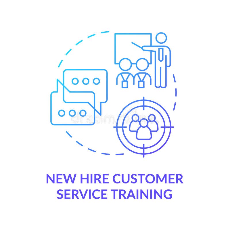 New Hire Customer Service Training Blue Gradient Concept Icon Stock ...