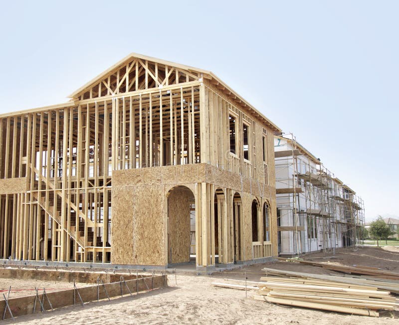 New Home Under Construction Stock Image - Image of development, housing ...