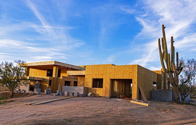 New Home Construction in Arizona Stock Photo - Image of custom ...