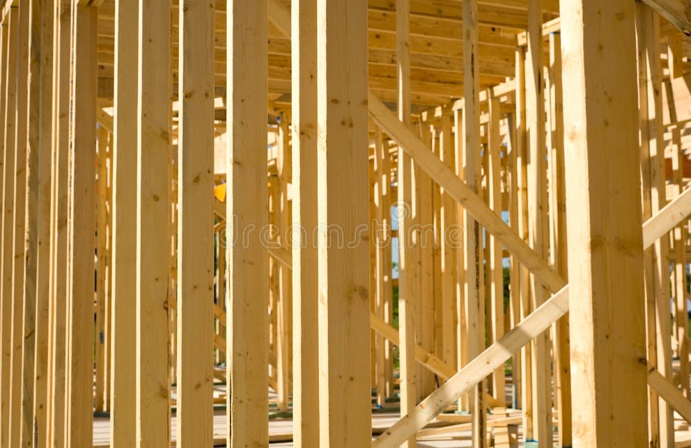 New Home Construction Background Stock Image - Image of cement ...