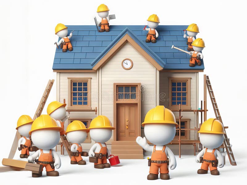 New Home Construction stock illustration. Illustration of white - 328391574