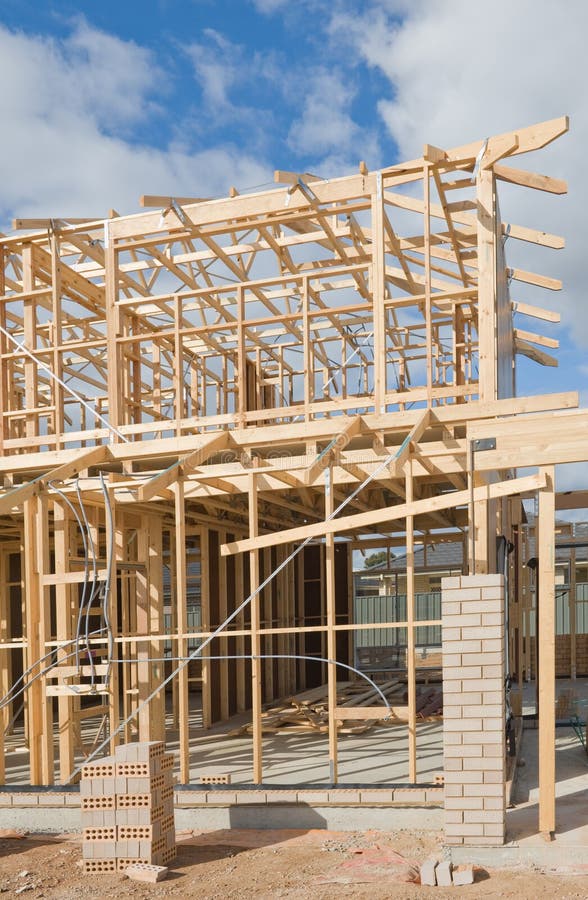 New Home Construction Framing. Stock Photo - Image of framing ...