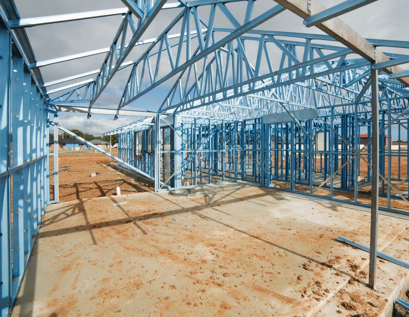 Metal stud framing stock photo. Image of bearing, hollowmetal - 29351178