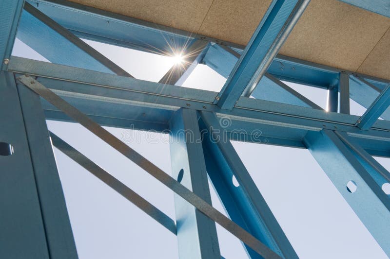 New Home Construction Framing. Stock Image - Image of iron, project ...