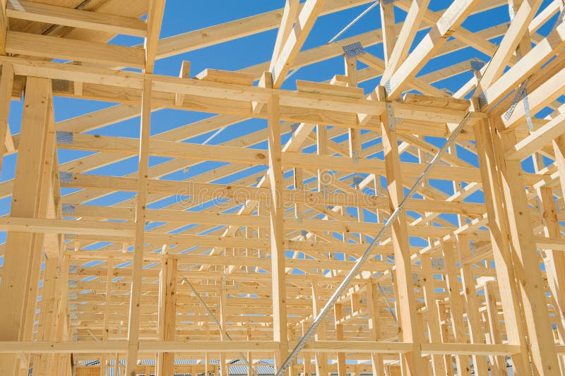 New Home Construction Framing Stock Photo - Image of carpentry ...
