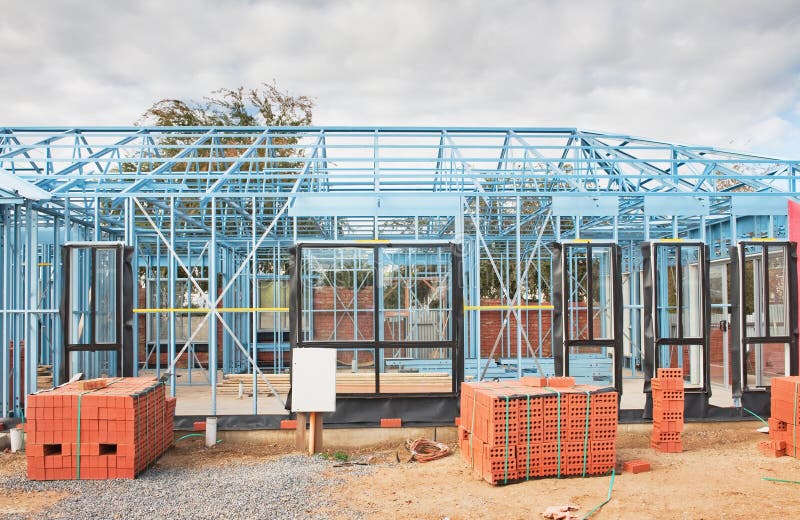 New Home Construction Framing Stock Photo - Image of architect ...