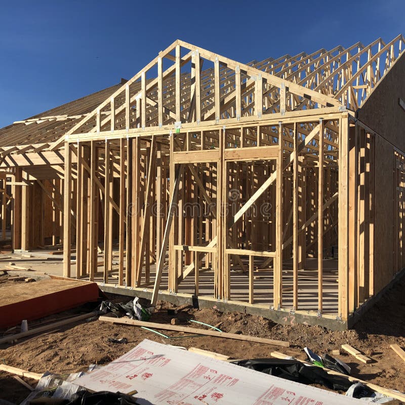 New Home Construction Framing in the Progress of Building a New House ...