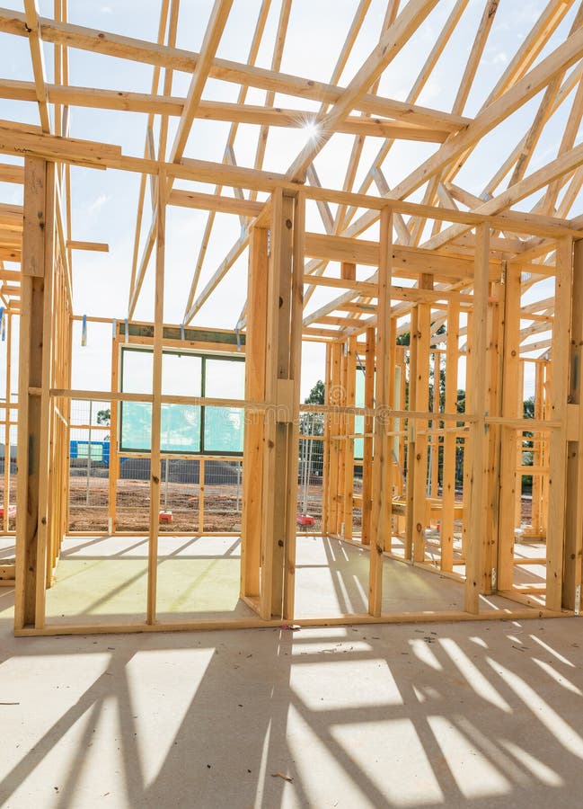 New Home Construction Framing. Stock Image - Image of frame, estate ...