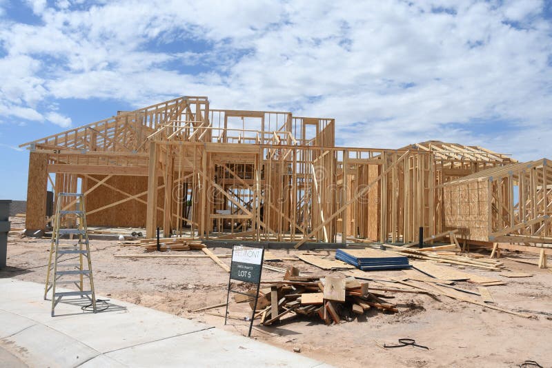 New Home Construction Framing in the Southwest. Editorial Image - Image ...