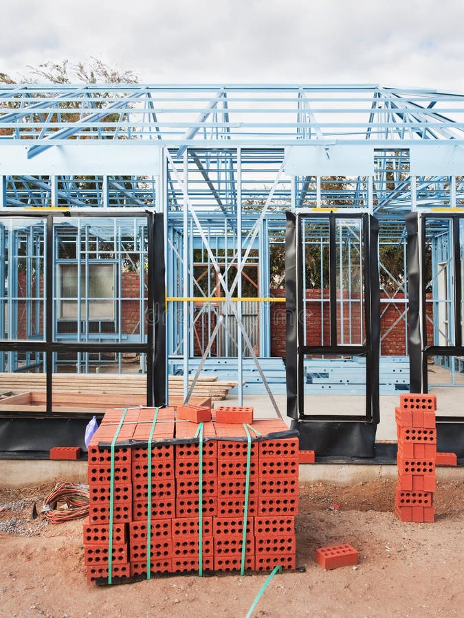 New Home Construction Framing Stock Photo - Image of material, build ...
