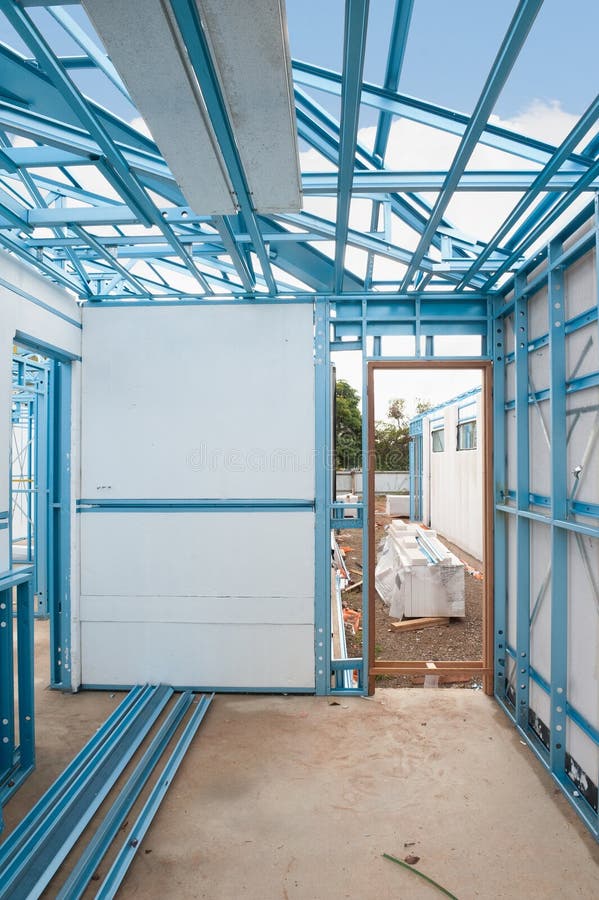 New Home Construction Framing Stock Image - Image of ceiling, concrete ...