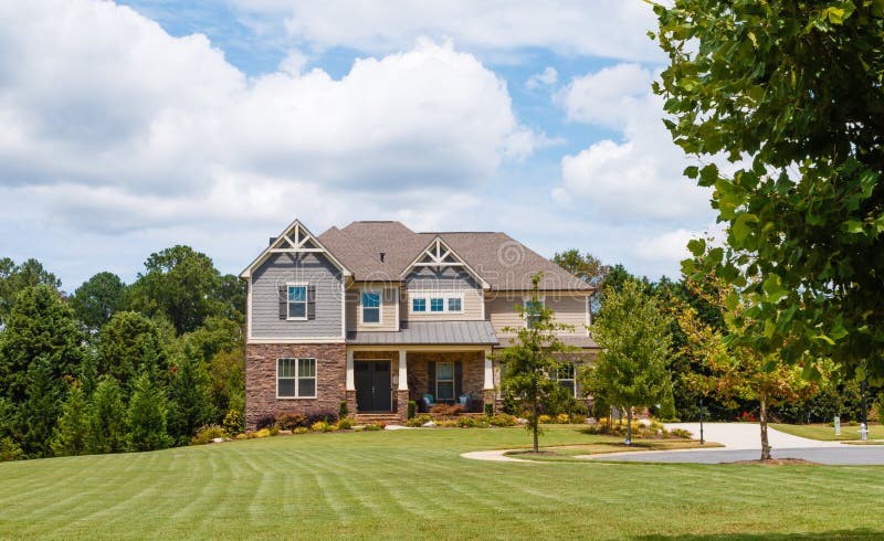 New Home Construction on a Large Lot. Stock Photo - Image of loan ...
