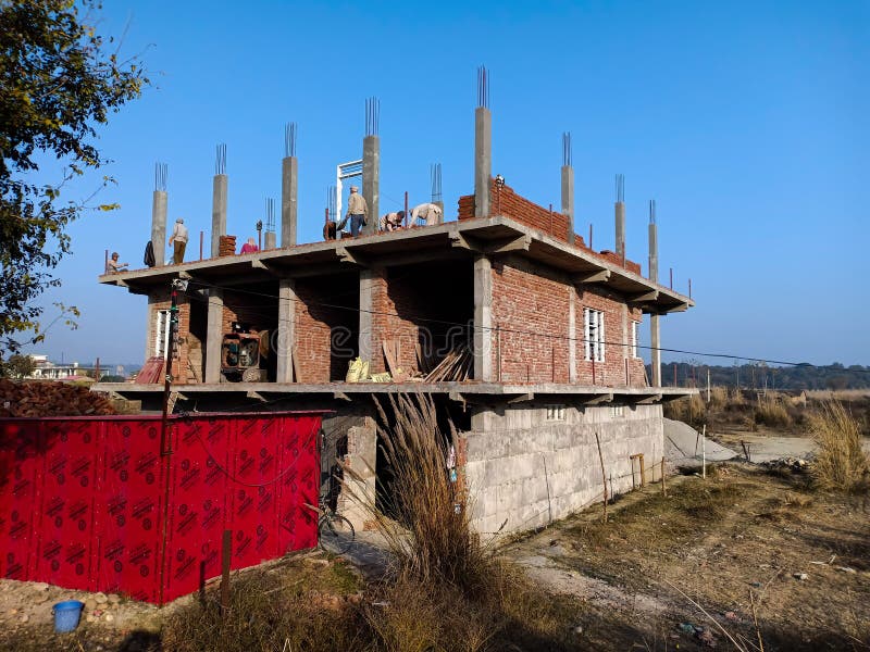 New Home Construction Work in India Editorial Stock Image - Image of ...