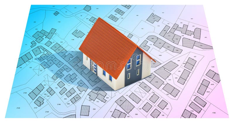 Cadastral Map with Buildings, Building Plot and Free Land Parcel for ...