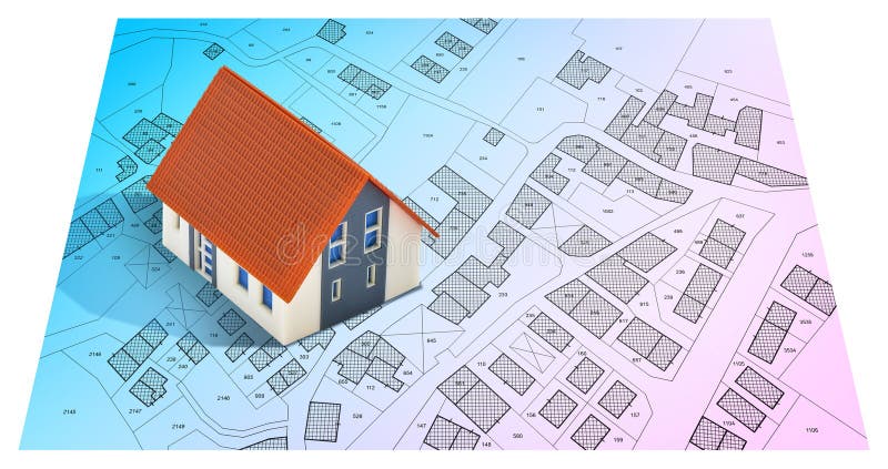 New Home and Free Vacant Land for Building Activity Stock Image - Image ...