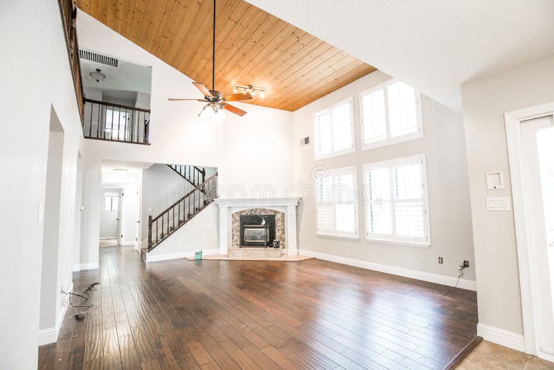 New Home Interior stock image. Image of backyard, family - 91036713