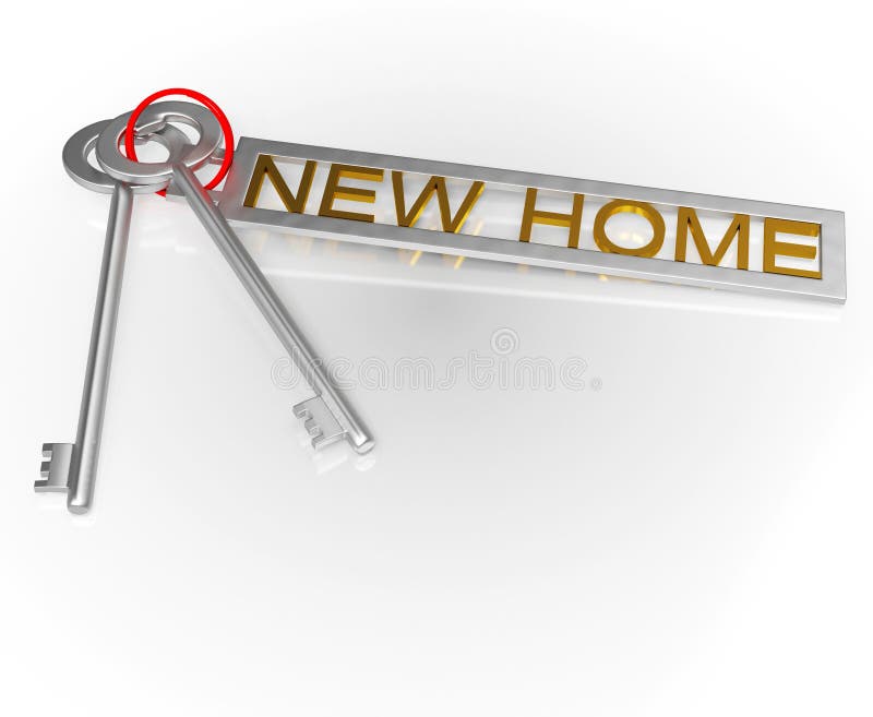 New Home Key Shows Moving into House Stock Photo - Image of keys ...