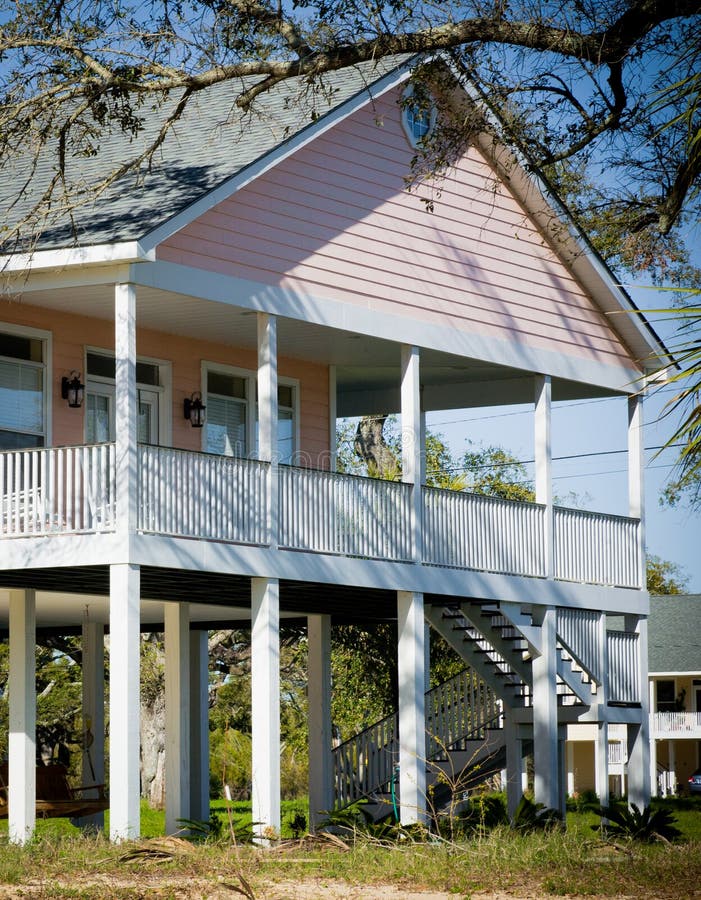 New Home: Modern Elevated Home Stock Photo - Image of estate, build ...