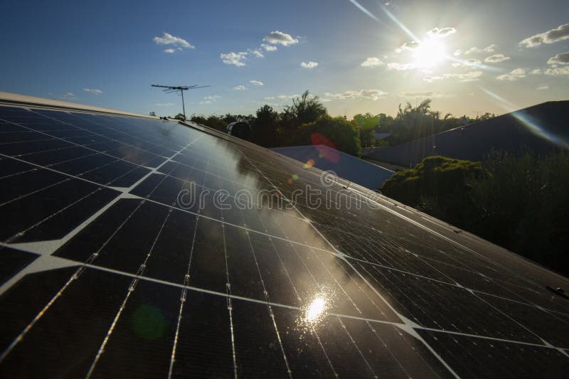 New home solar panels stock image. Image of cells, rays - 272777491