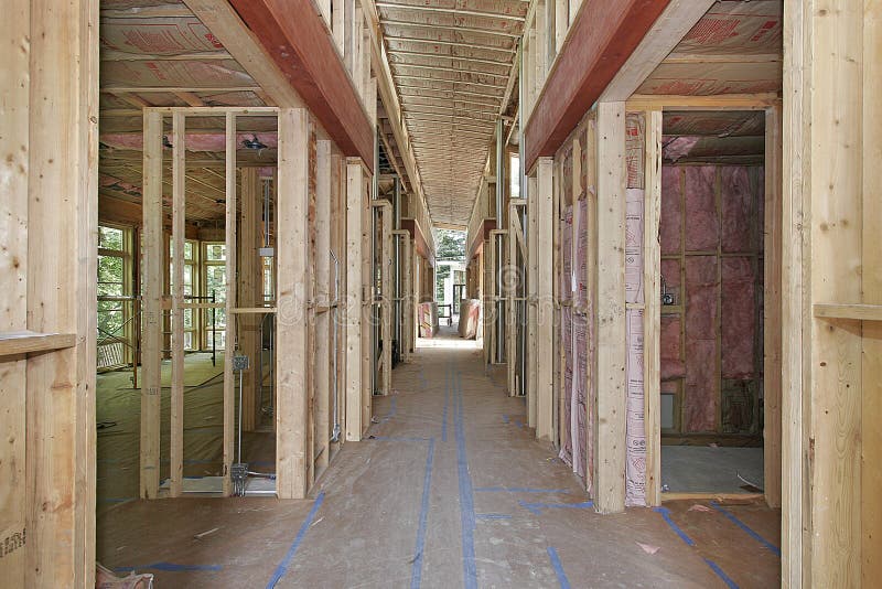 New Home Construction Framing Foyer Area Stock Photo - Image of home ...