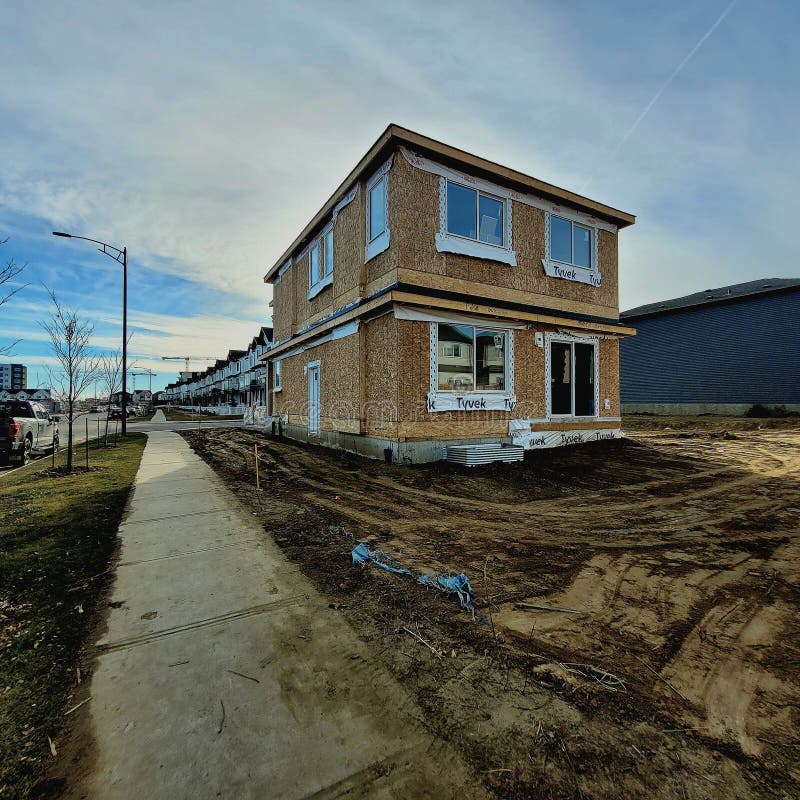 New Home Under Construction Edmonton Alberta Stock Image - Image of ...