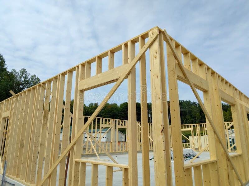 A New Home Under Construction Stock Photo - Image of housing, backdrop ...