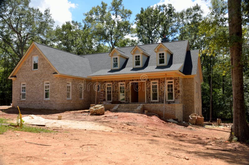 New Home Under Construction USA Stock Photo - Image of built, home ...