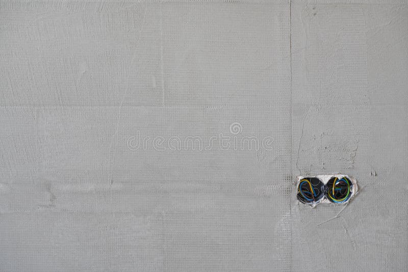 New House Building Empty Wall with Fibre Textile Mesh Layer Applied ...