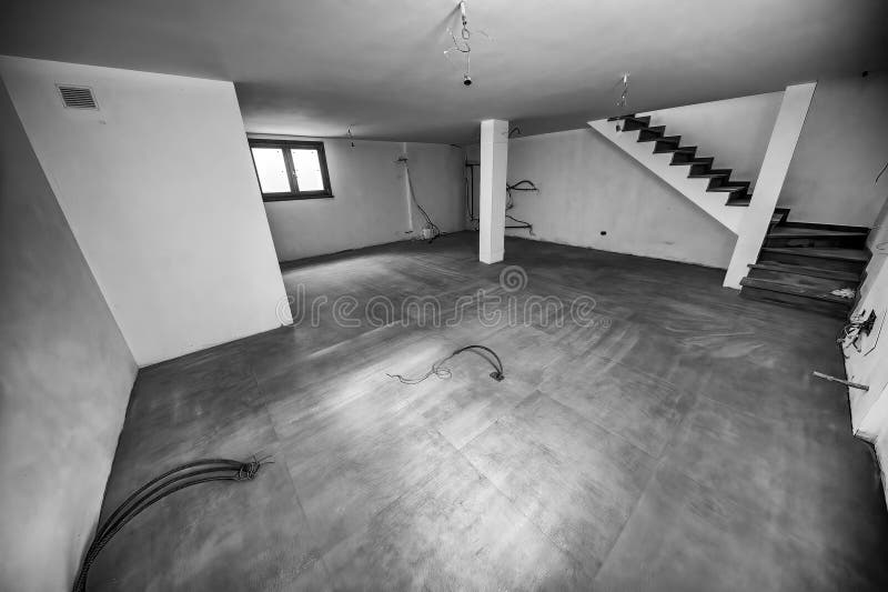 New House Concept. Basement Room with a New Set of Tiles Editorial ...