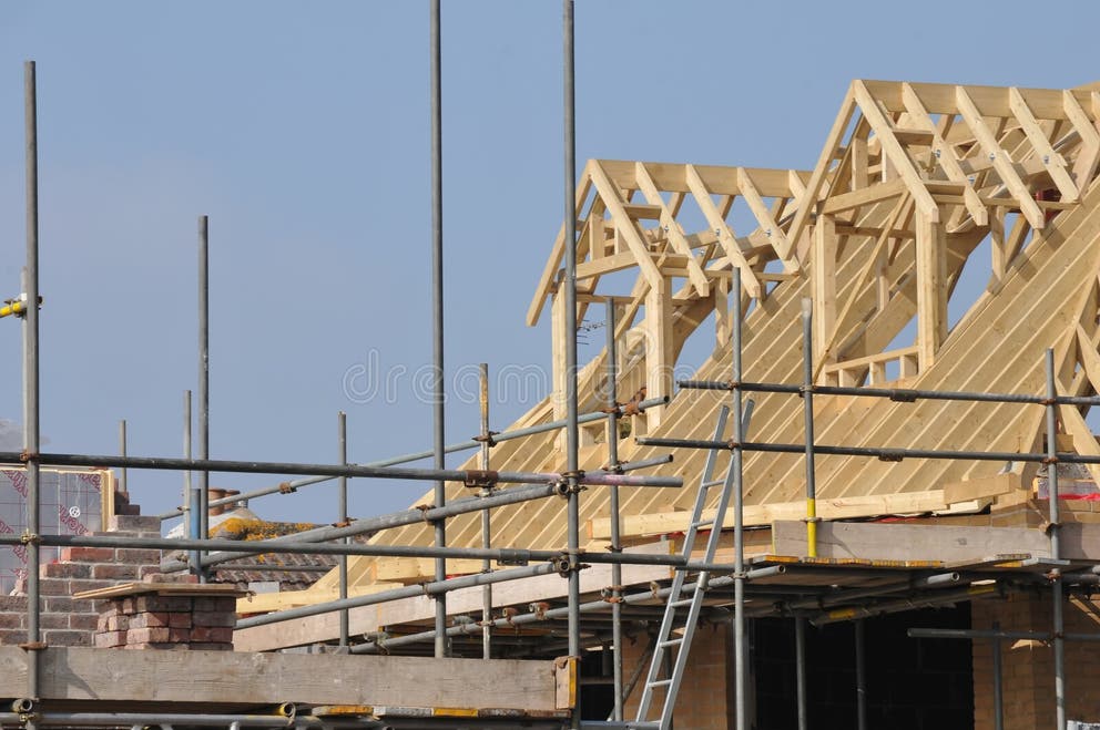 New house construction stock photo. Image of urban, brickwork - 68212656