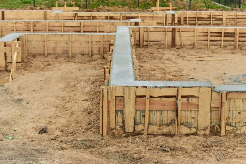 New House Foundation Construction Stock Photo - Image of erection ...