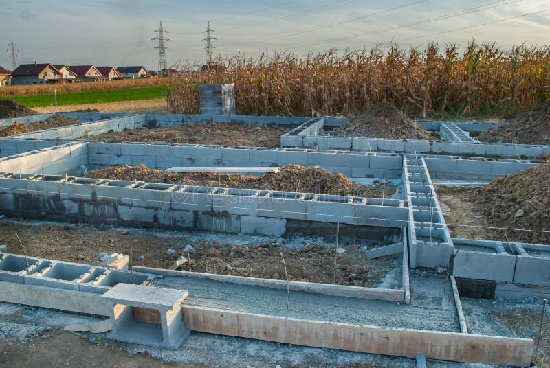 New House Foundation Construction Stock Image - Image of development ... New House Foundation Construction Stock Image - Image of development ...